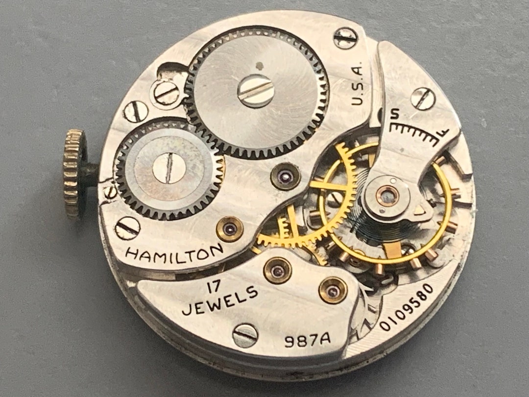 MENS HAMILTON 987A BAGLEY Movement Dial Stem Crown Hands for Repairs ...