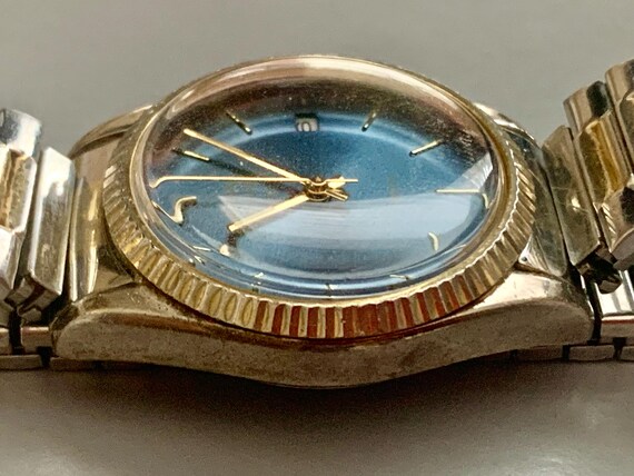 Vintage Brut Blue Dial Quartz Gents Watch: Two-Tone P… - Gem