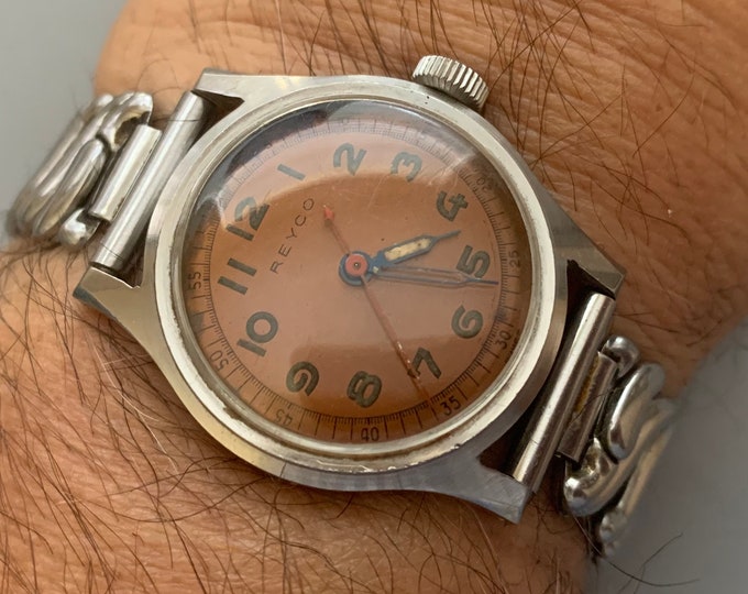 ROYCE REYCO WATCH, Mens Vintage Copper Dial, Wind up Watch, Stainless ...