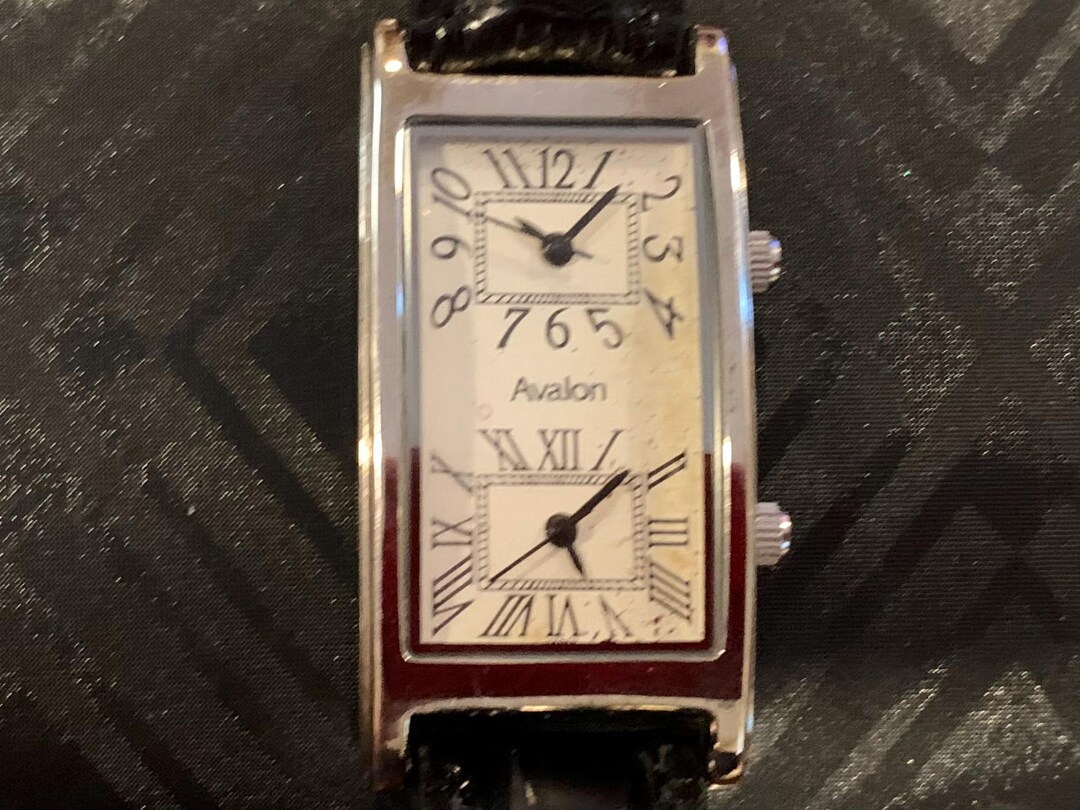 AVALON DUAL TIME Mens Vintage Watch | Displays 2 Time Zones | Sweep ...