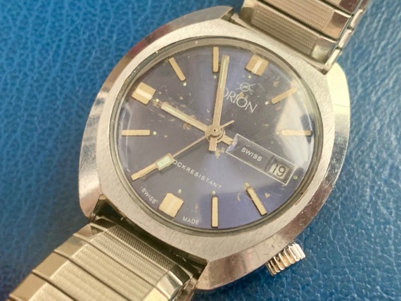 RARE ORION Watch, Blue Dial Watch,Date Window Watch, … - Gem