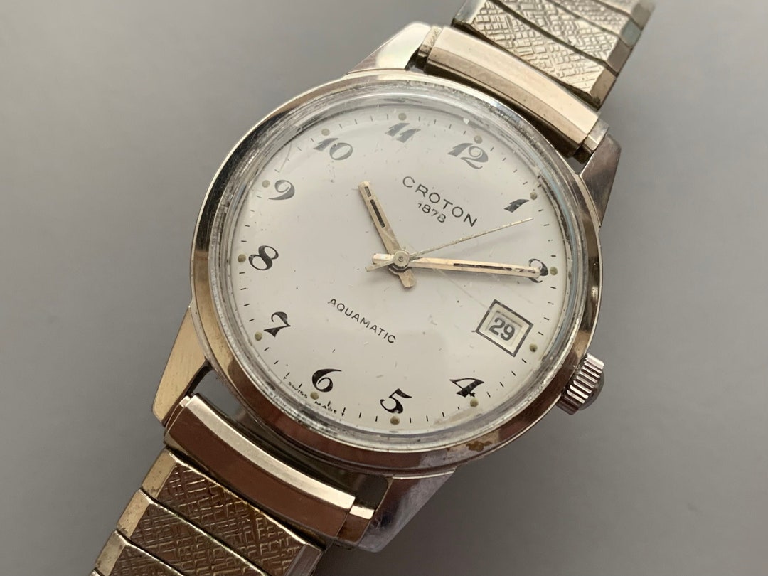 MENS CROTON 1878 AQUAMATIC Vintage Watch Swiss Automatic Breguet ...