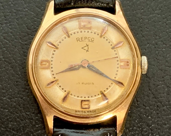 Original REPCO MILITARY SWISS Watch by Nicolet Vintage Mens 17 Jewels ...