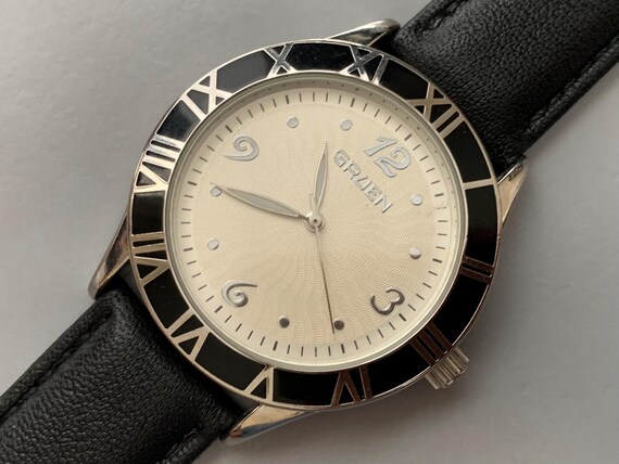 Robust MENS GRUEN WATCH Vintage Roman Numerals "Pipin… - Gem