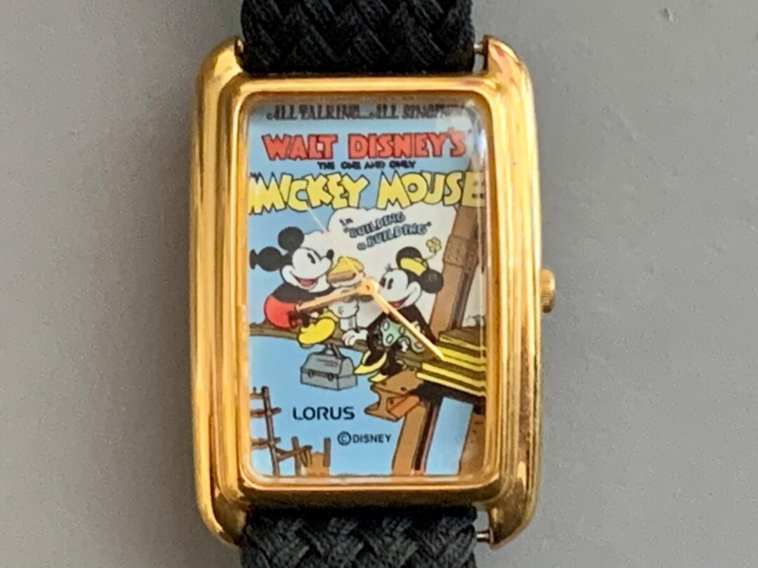 MENS MICKEY MOUSE Building a Building W Minnie Disney Poster Watch Out ...