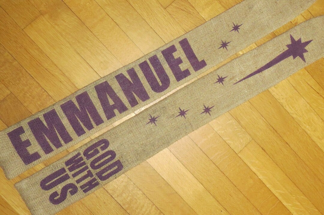 EMMANUEL - Recycled Coffee Sack Clergy Stole in Blue or Purple for ...