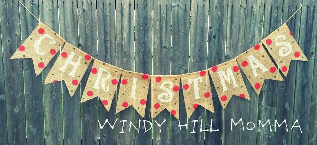 CHRISTMAS Burlap Banner - Etsy
