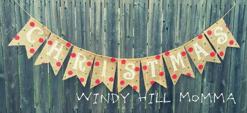 CHRISTMAS Burlap Banner - Etsy