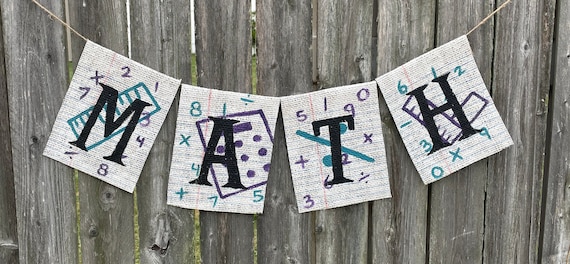Math Burlap Banner Math Teacher Classroom Decoration School - Etsy