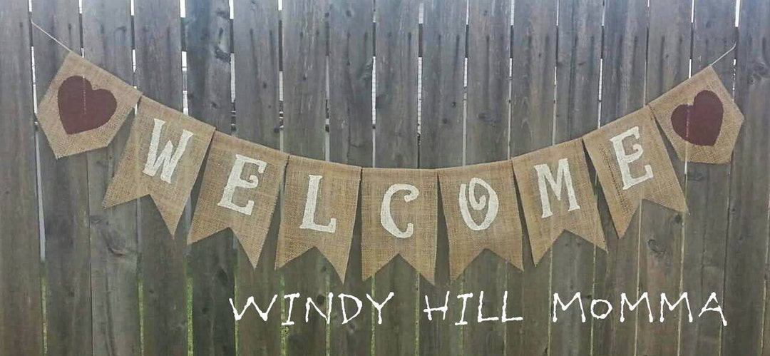 Welcome Burlap Banner - Etsy