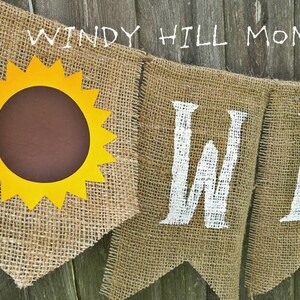 Sunflower Welcome Burlap Banner Home Decor Spring Summer - Etsy