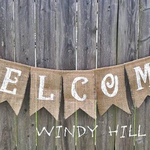 Sunflower Welcome Burlap Banner Home Decor Spring Summer - Etsy
