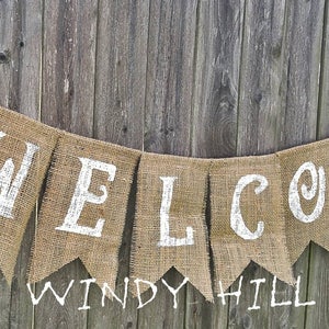 Sunflower Welcome Burlap Banner Home Decor Spring Summer - Etsy