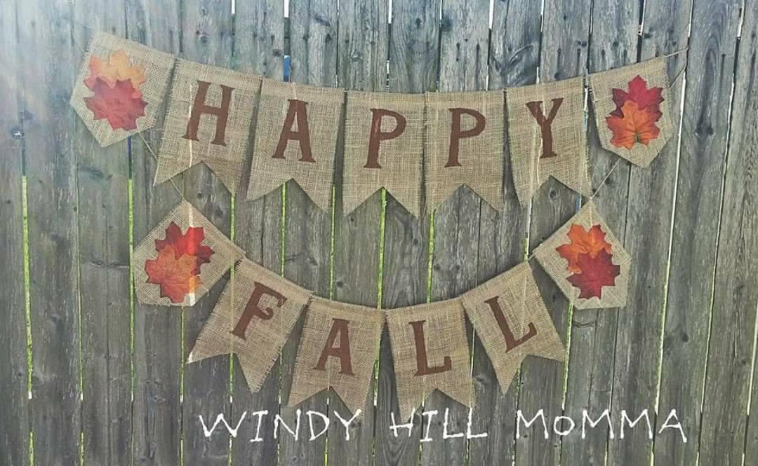 HAPPY FALL Burlap Banner Fall Decor Home Decoration Fall Bunting - Etsy