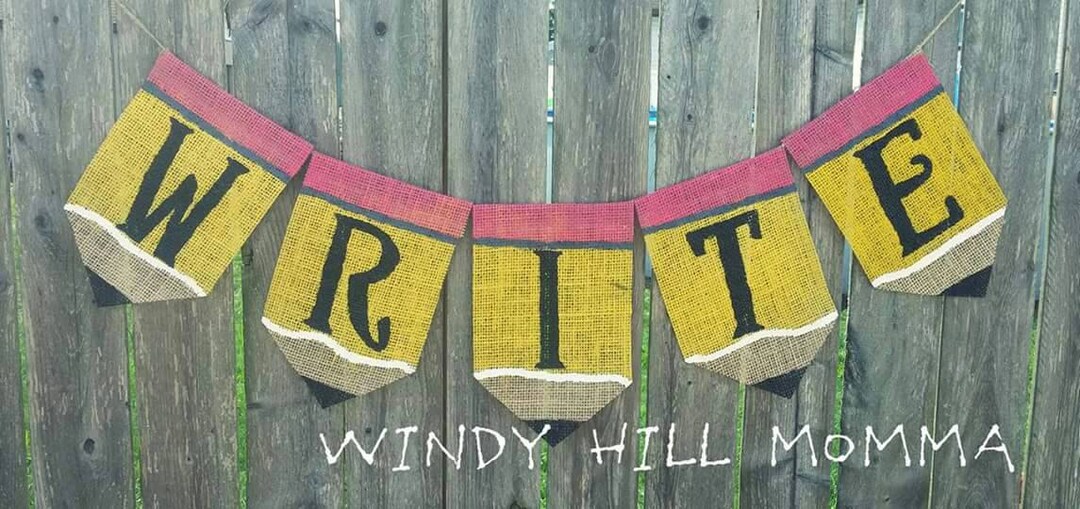 WRITE Burlap Pencil Banner Classroom Decoration Photo Prop - Etsy
