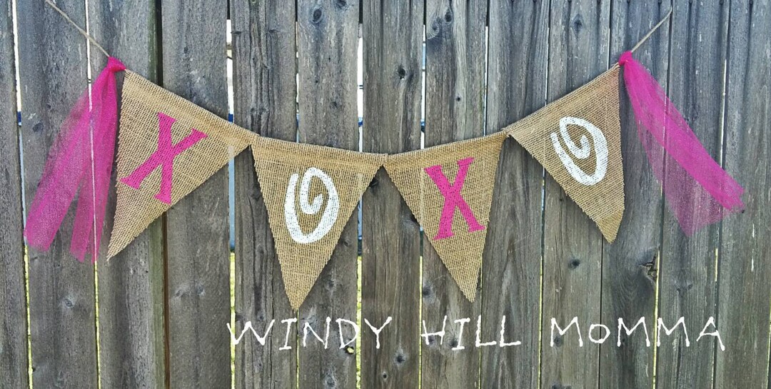 XOXO Valentine's Day Burlap Banner - Etsy