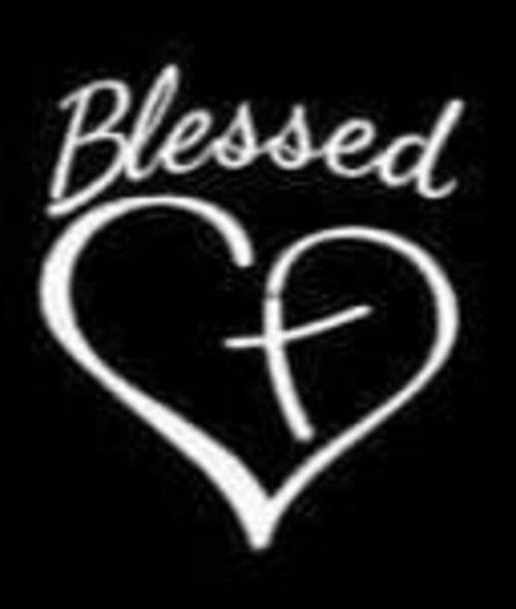 Blessed Heart Cross Car Decal | Etsy