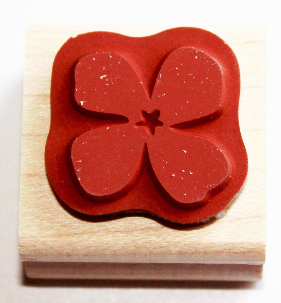 Small Four Petal Flower or Flower Center Rubber Stamp Retired From ...