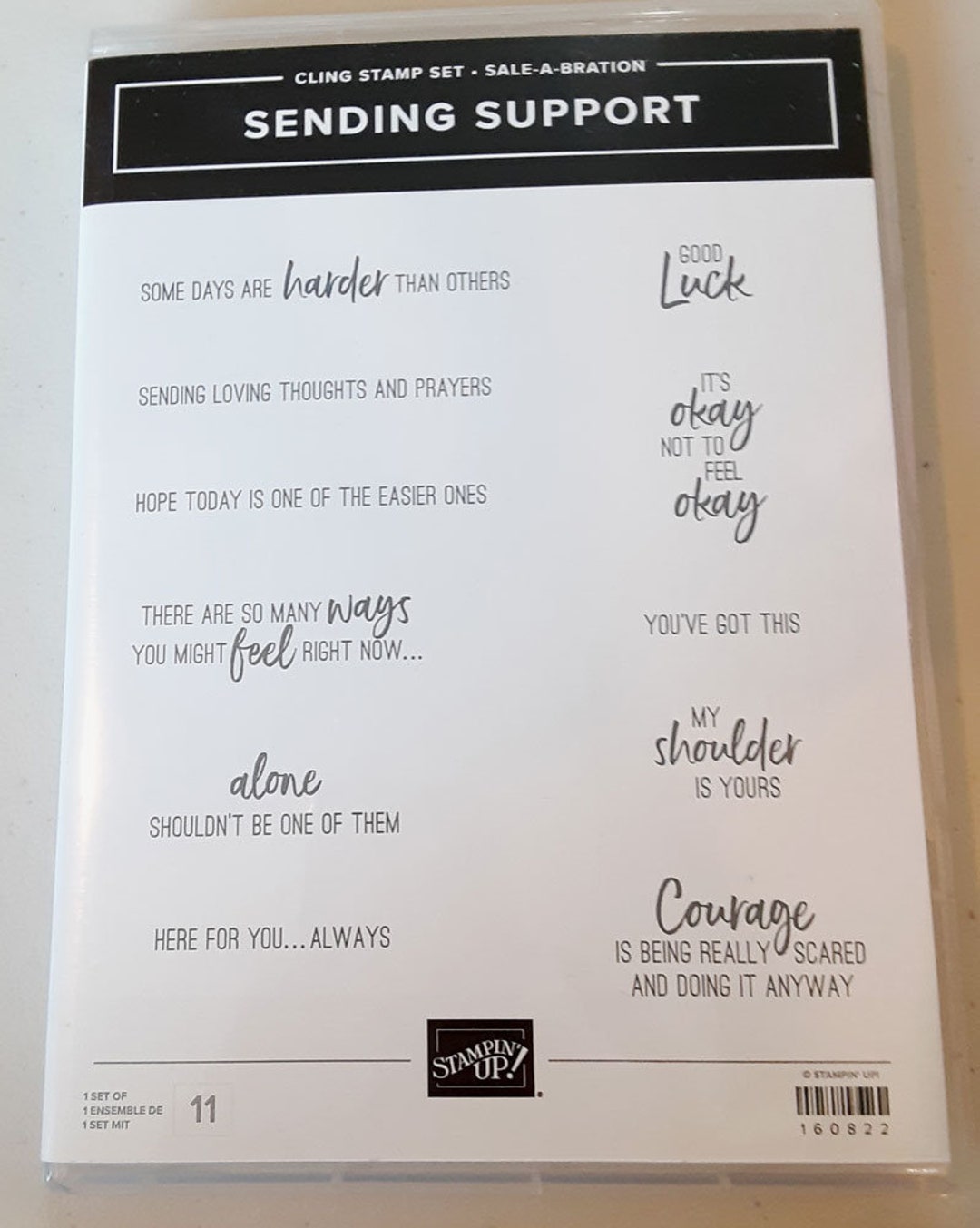 Sending Support Cling Clear-mount Rubber Stamp Set Retired From Stampin ...