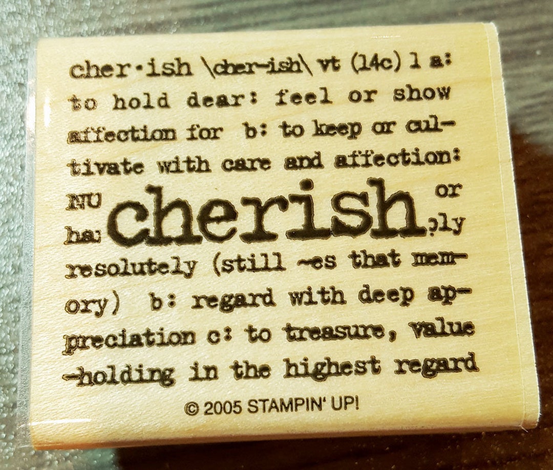 Cherish Definition Rubber Stamp Retired From Stampin Up - Etsy