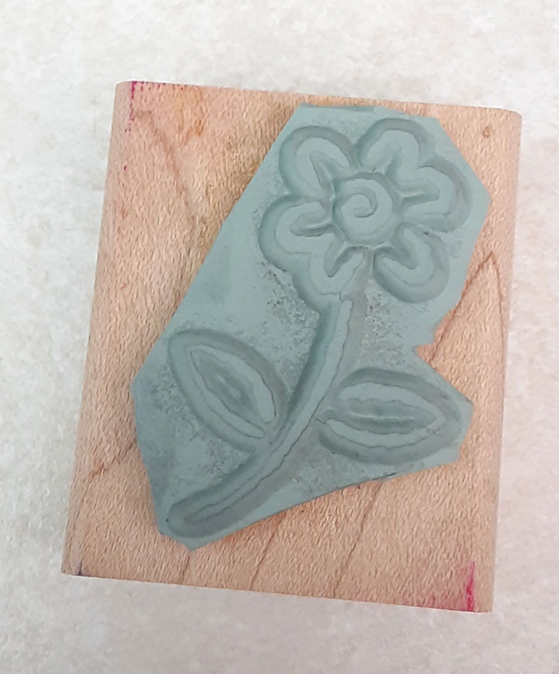 Daisy Flower With Stem and Leaves Rubber Stamp Retired From Stampin Up ...