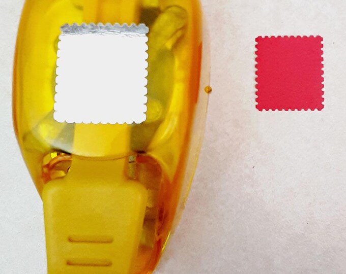 Medium Postage Stamp Scalloped Rectangle Thumb Paper Punch From EK ...