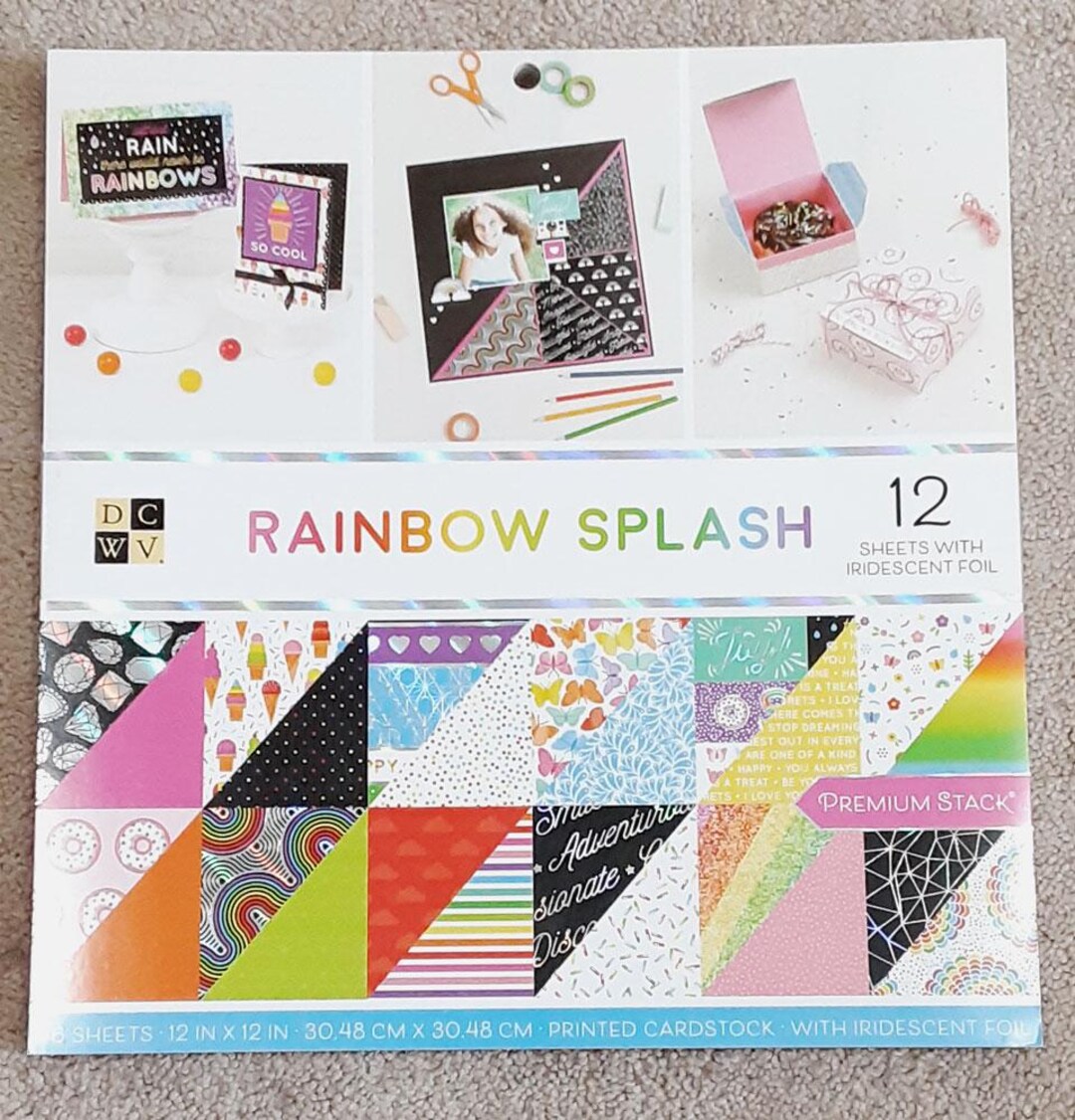 12 X 12 Rainbow Splash Designer Paper Premium Pad From DCWV - Etsy
