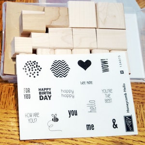 Honeycomb Hello Clear Mount Rubber Stamp Set Retired From Stampin Up - Etsy
