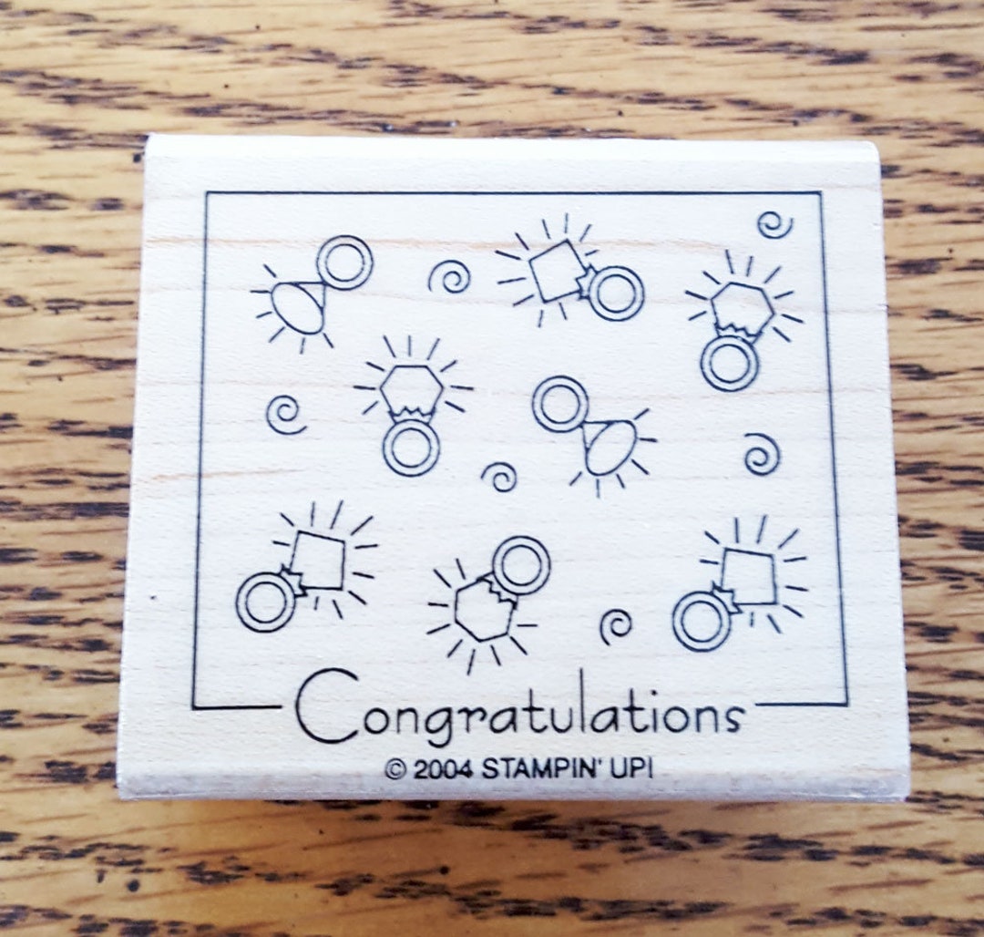 Congratulations Diamond Rings and Swirls Frame and Background Rubber ...