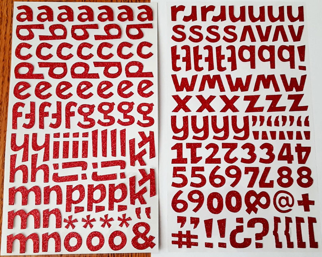 172 Red Shimmery Glitter Lower-case Alphabet Stickers by Darice - Etsy
