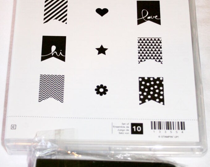 Banner Blast Rubber Stamp Set and Banner Punch Retired Bundle From ...