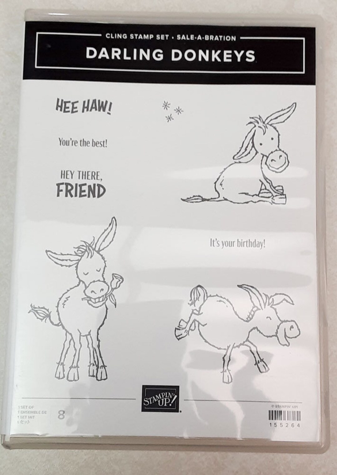 Darling Donkeys Cling Clear Mount Rubber Stamp Set Retired From Stampin Up - Etsy