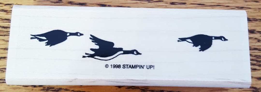 Three Flying Canadian Geese Rubber Stamp Retired From Stampin Up - Etsy