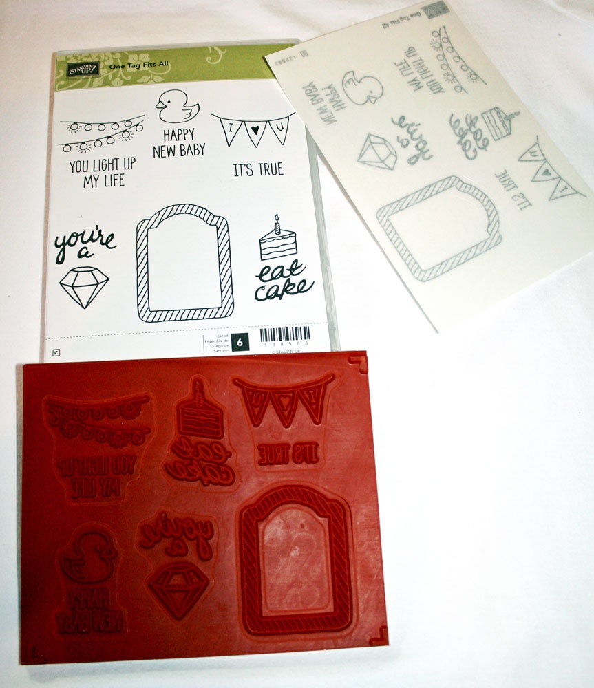 One Tag Fits All Rubber Stamp Set Retired From Stampin Up - Etsy Denmark