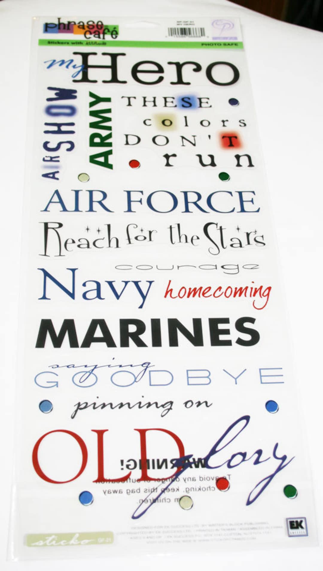 My Hero Military Phrase Stickers From EK Success - Etsy