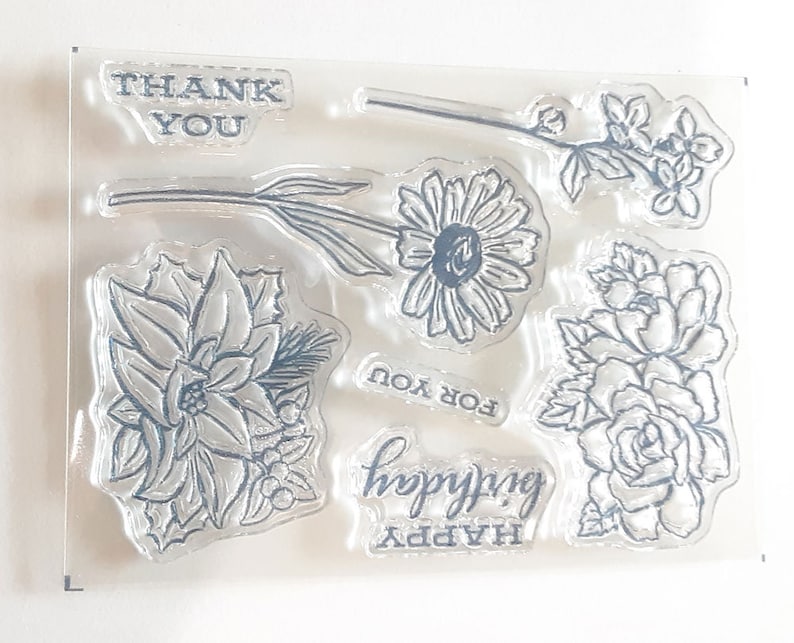 Four Seasons Floral Photopolymer Clear-mount Rubber Stamp Set - Etsy