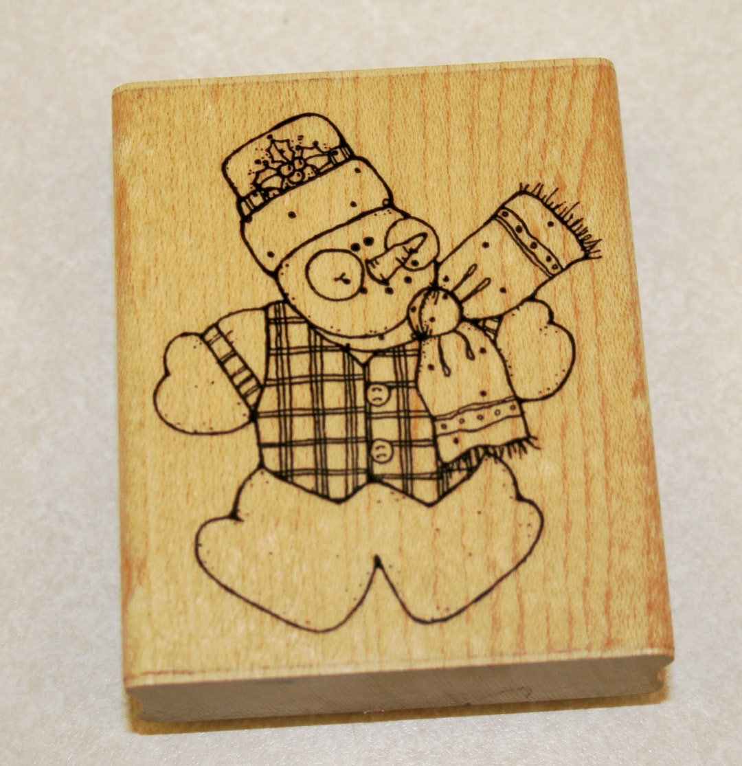 Large Joyful Snowman Rubber Stamp From D.O.T.S - Etsy