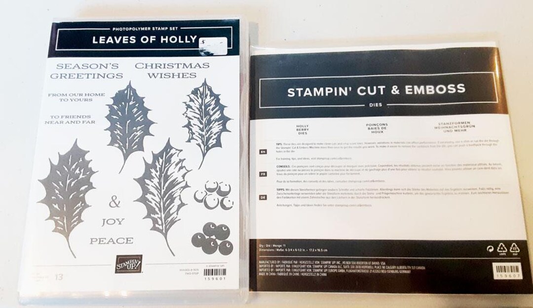 Leaves of Holly Photopolymer Clear Mount Rubber Stamp Set and Holly ...