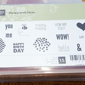 Honeycomb Hello Clear Mount Rubber Stamp Set Retired From Stampin Up - Etsy