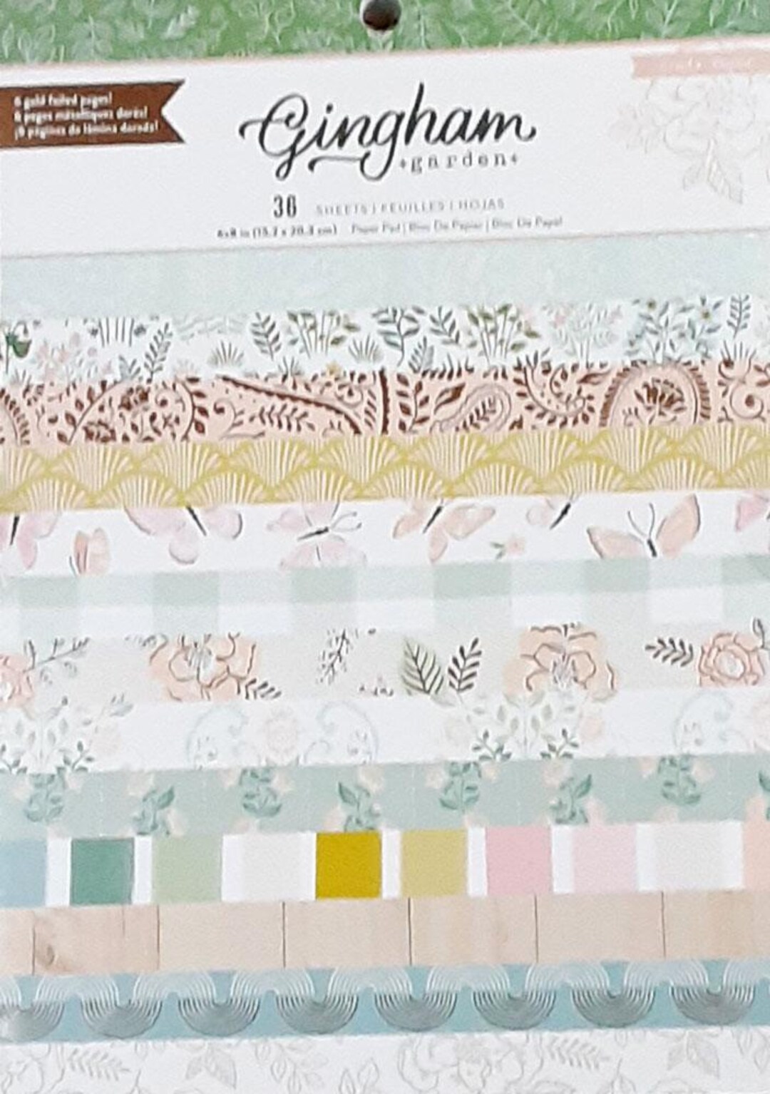 6 X 8 Inch Gingham Garden Designer Paper Pad From American Crafts - Etsy