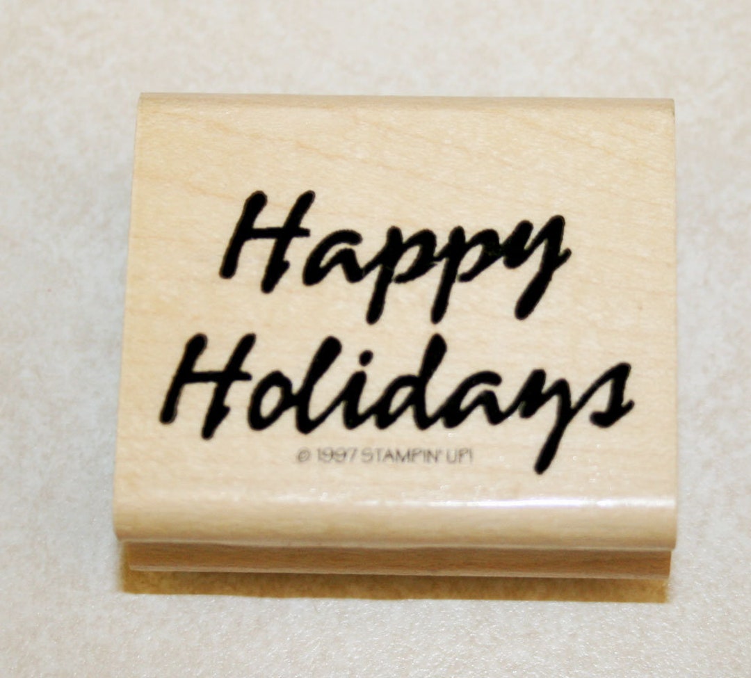 Happy Holidays Rubber Stamp Retired Stampin Up - Etsy