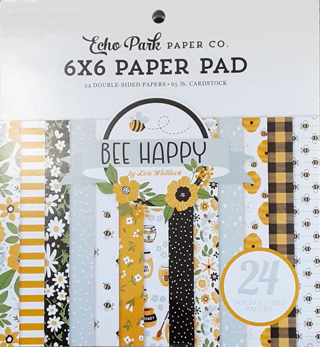 6 X 6 Inch Bee Happy Designer Paper Pad From Echo Park Paper Co. - Etsy