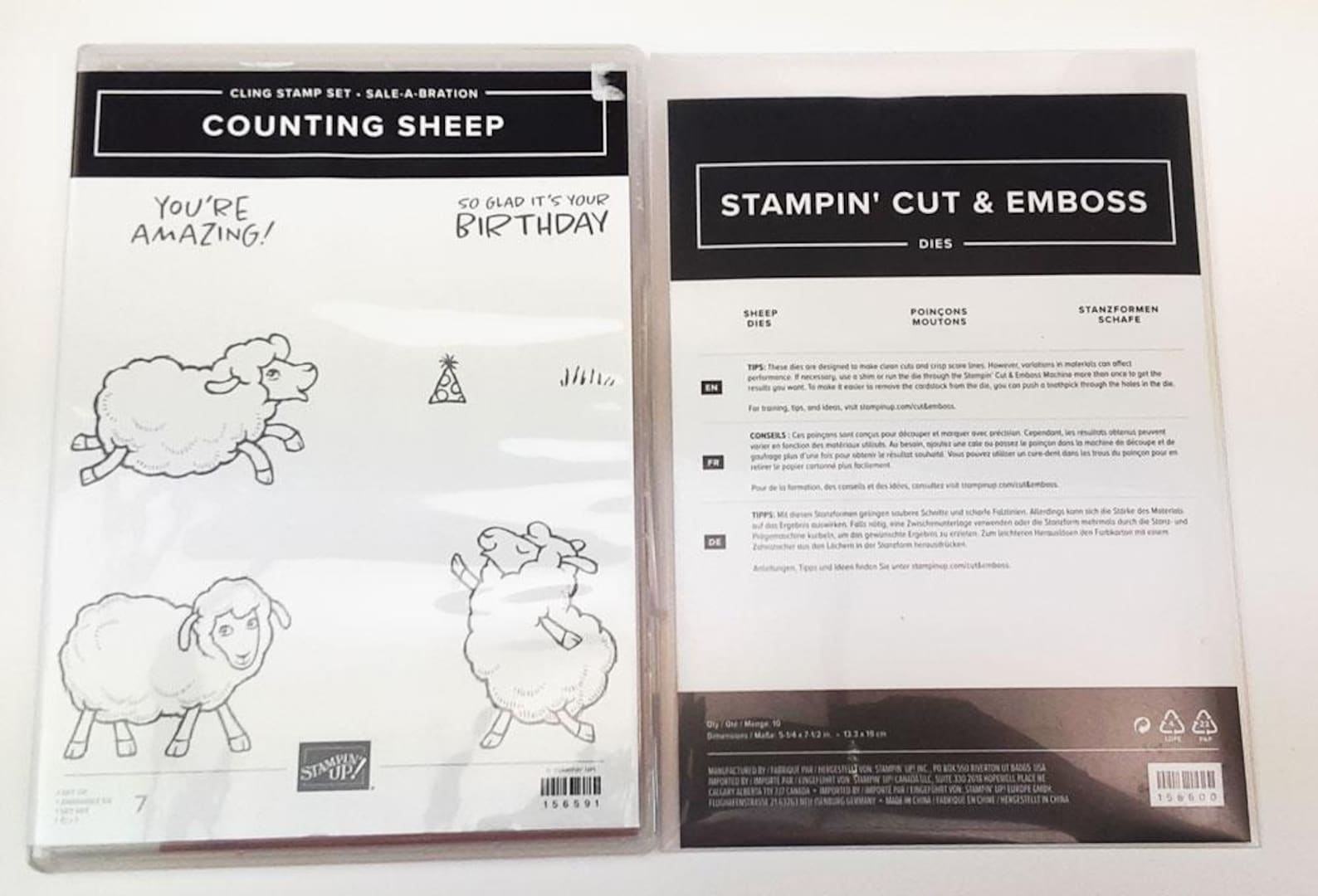 Counting Sheep Cling Clear Mount Rubber Stamp Set With Sheep Dies ...