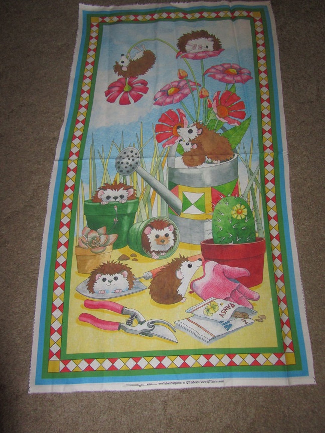 Quilting Treasures Who Let the Hogs Out Hedgehogs Cotton Fabric by the ...