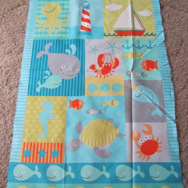 Sea Life Fabric Panel - Etsy
