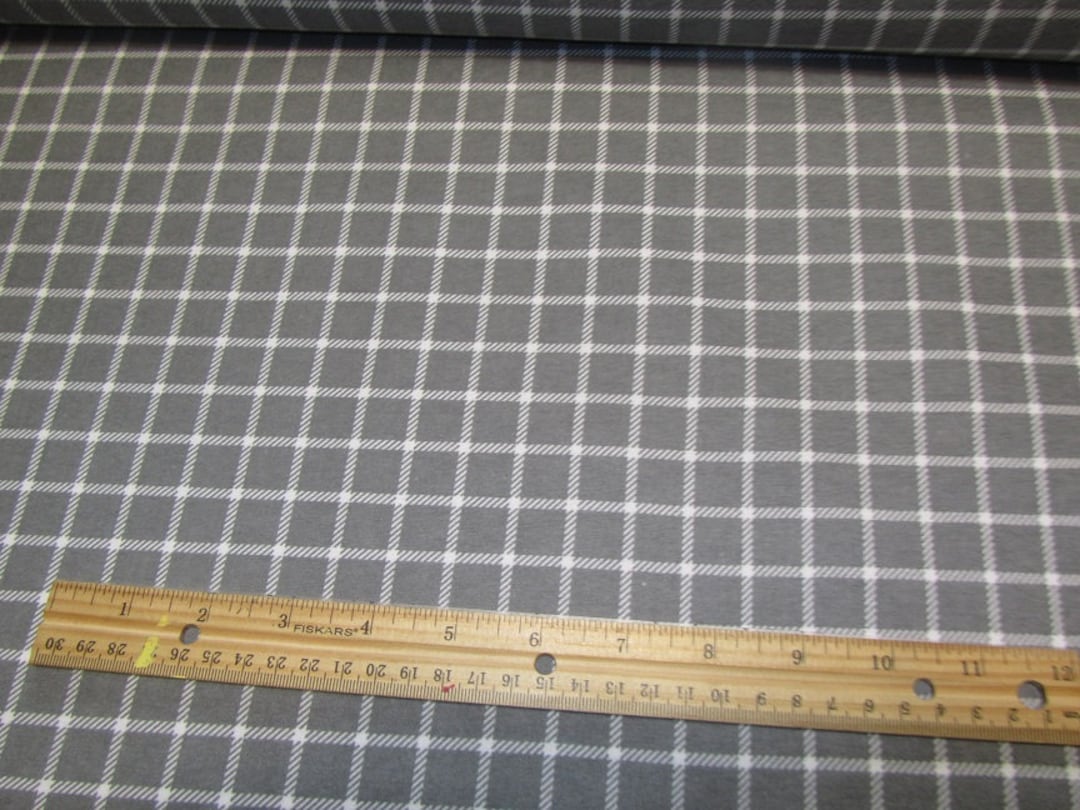 Gray Plaid/grid Flannel Fabric by the Yard - Etsy