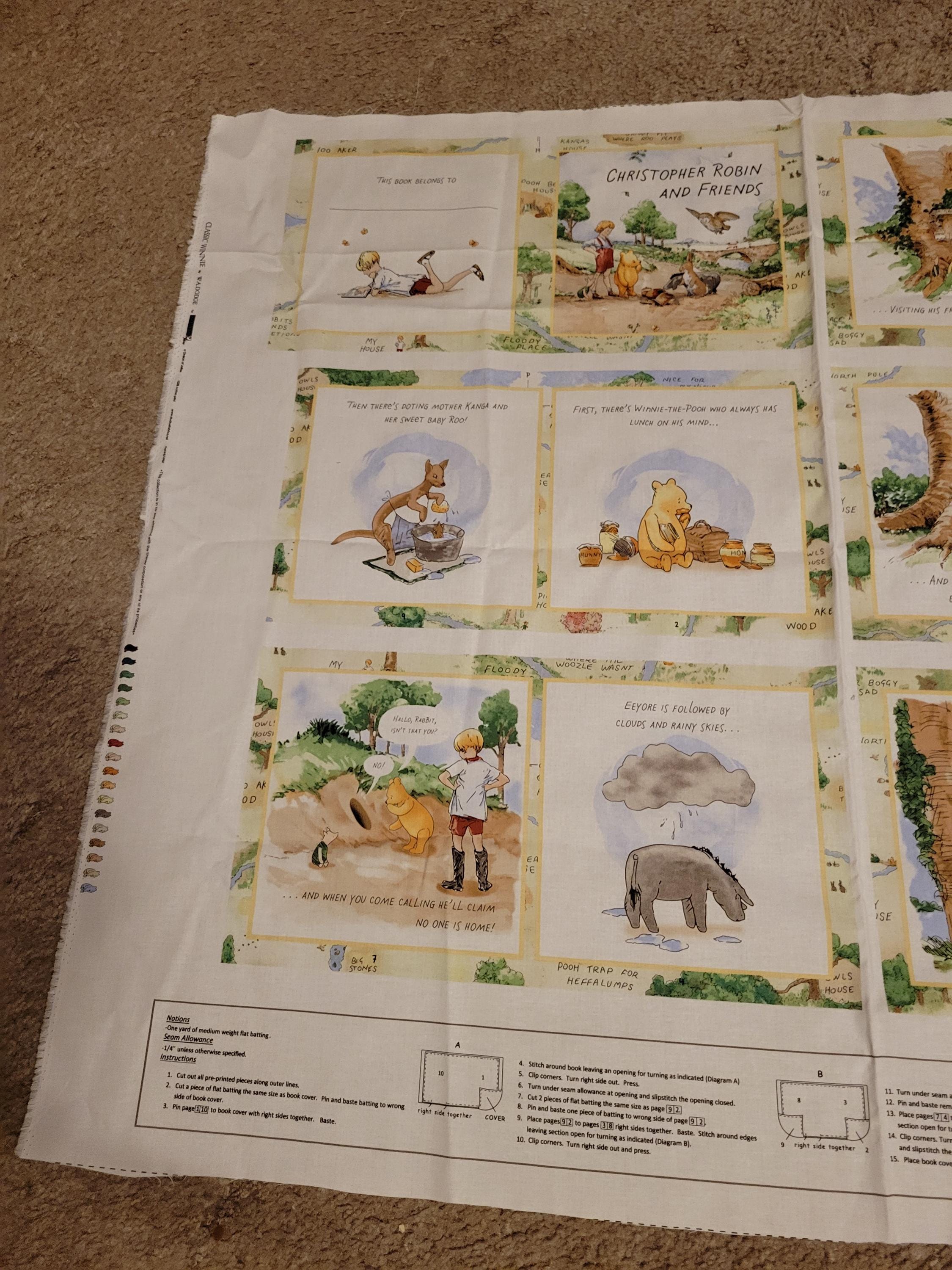 Riley Blake Christopher Robin and Friends Pooh Cotton Fabric Book Panel ...