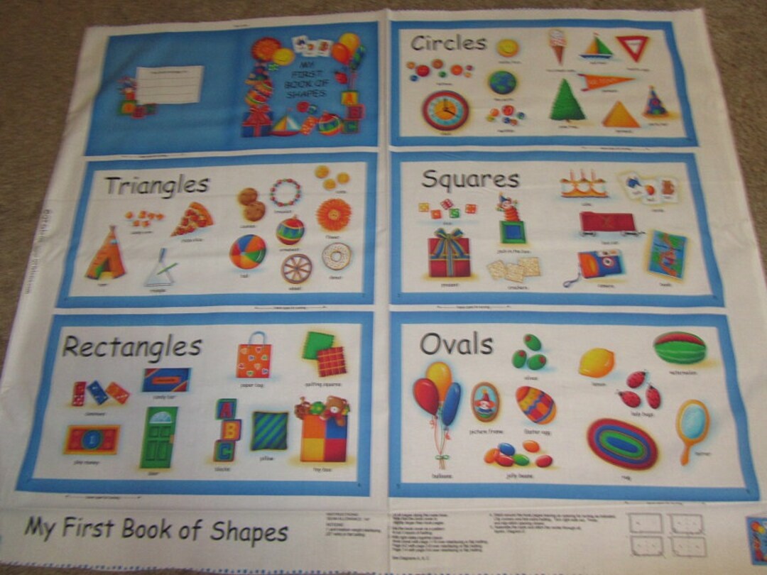 Quilting Treasures My First Book of Shapes Cotton Fabric Book Panel - Etsy