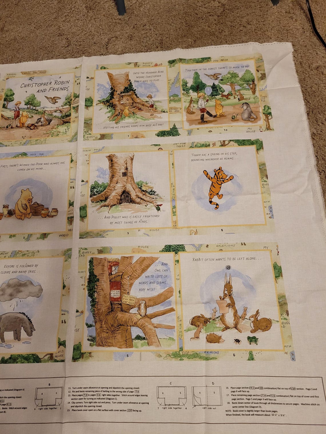 Riley Blake Christopher Robin and Friends Pooh Cotton Fabric Book Panel ...