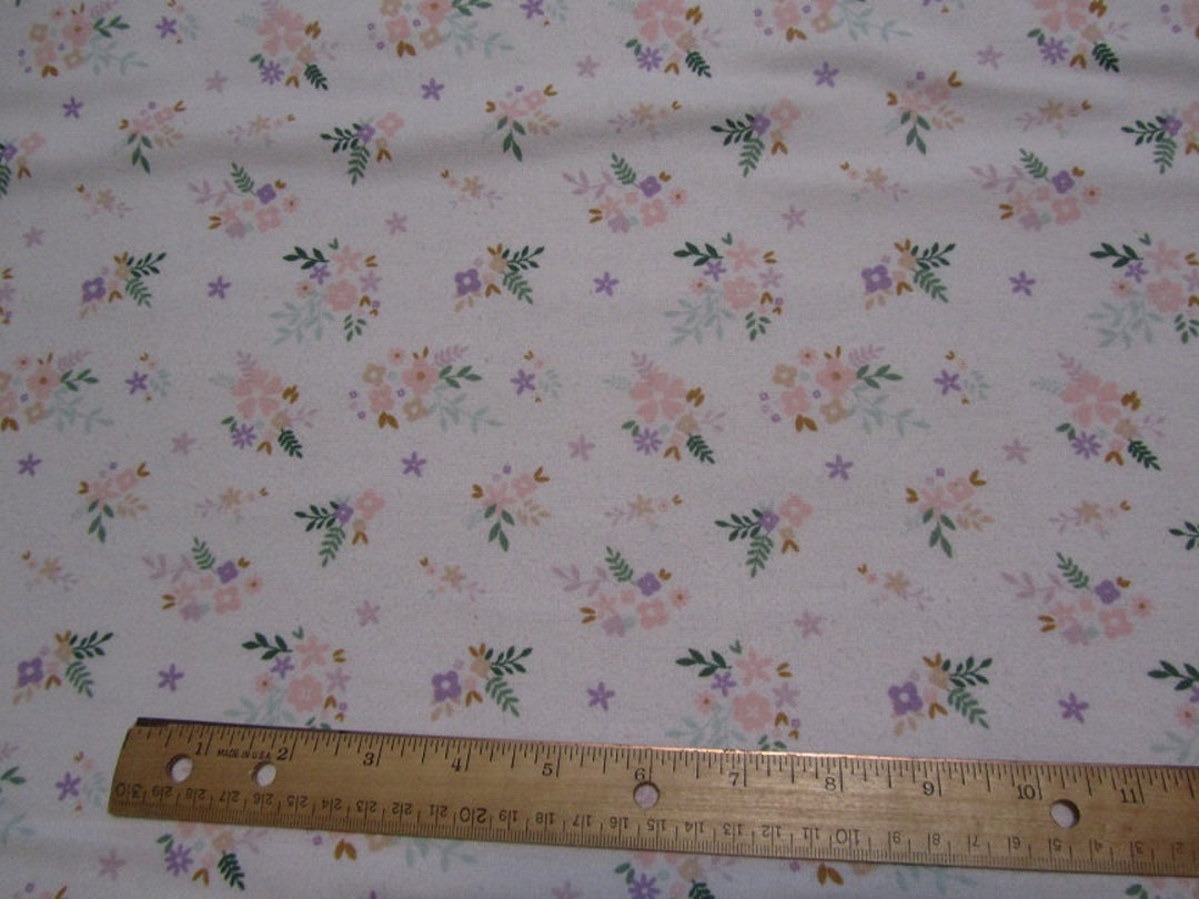 White Camelot Fabrics Periwinkle Flowers Flannel Fabric by the Yard - Etsy